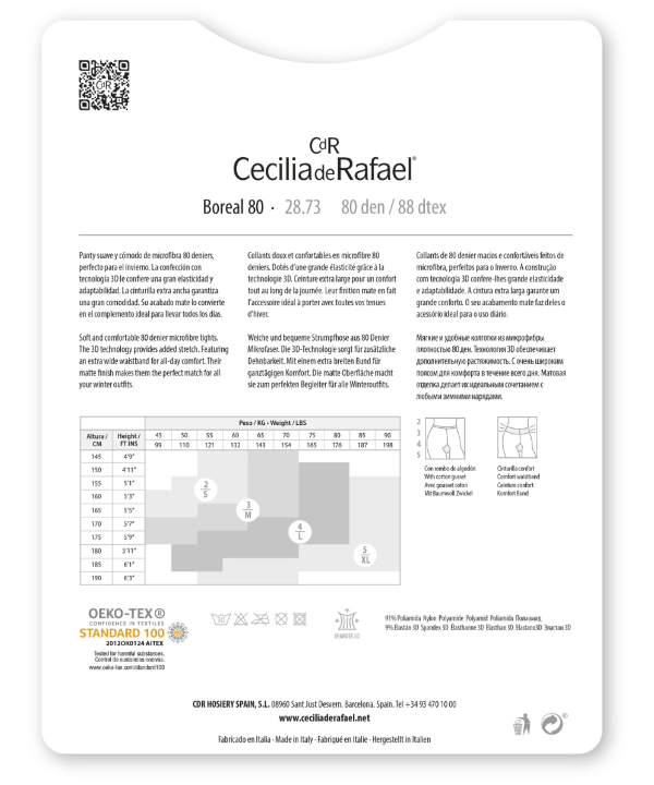 Dres opac cu talie lata, Cecilia De Rafael Boreal 80 DEN - Dresuri ...